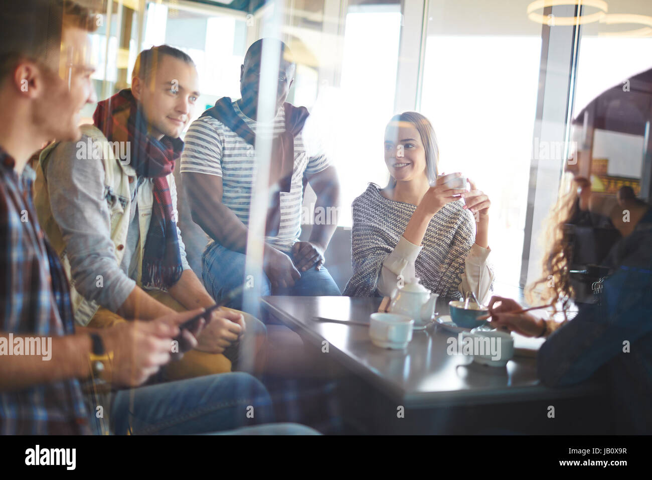 Long-awaited Gathering of Friends Stock Photo - Alamy