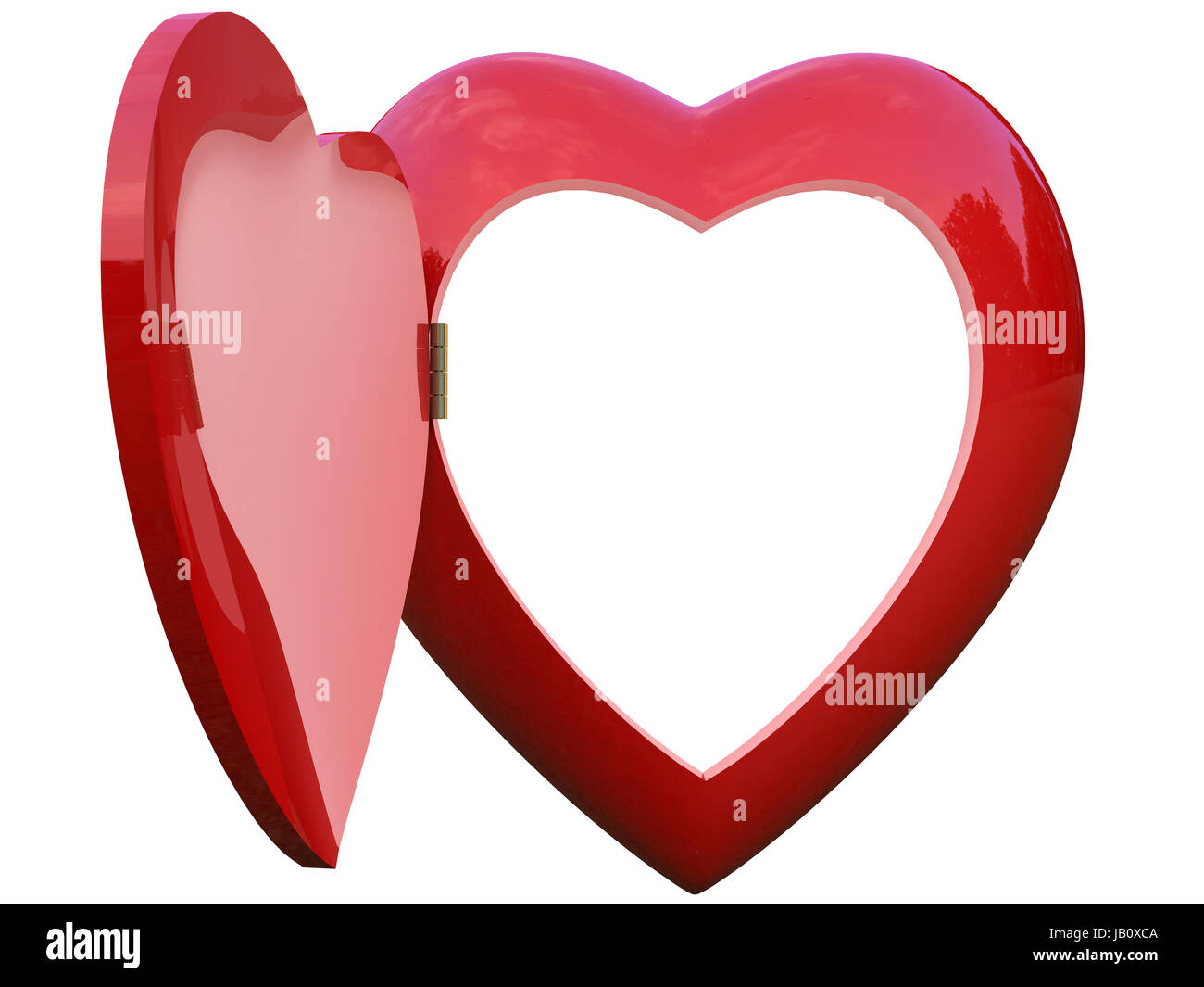 Open Box Heart-shaped text to insert photographic, with clipping path ...