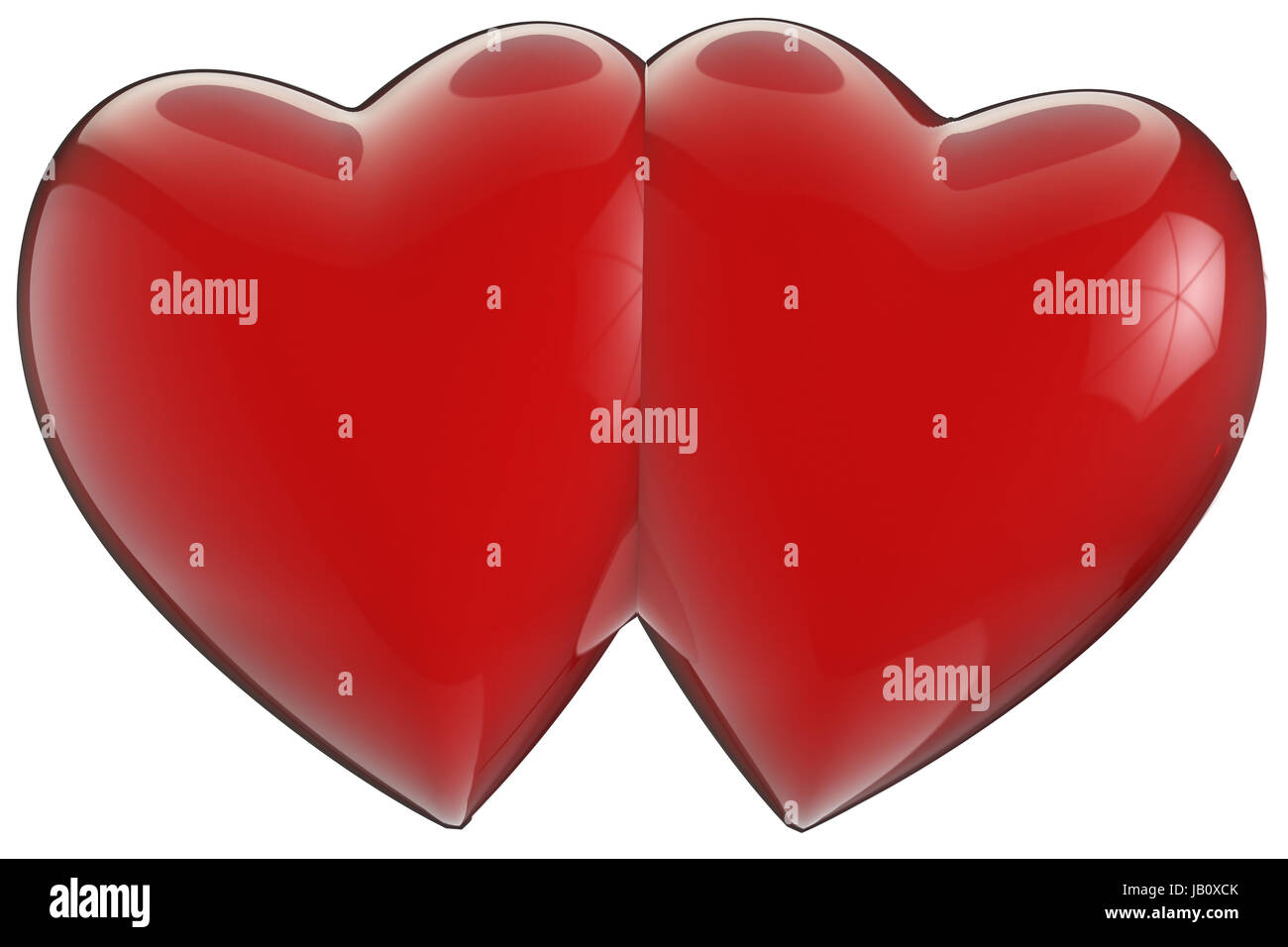 two hearts joined with clipping path Stock Photo - Alamy