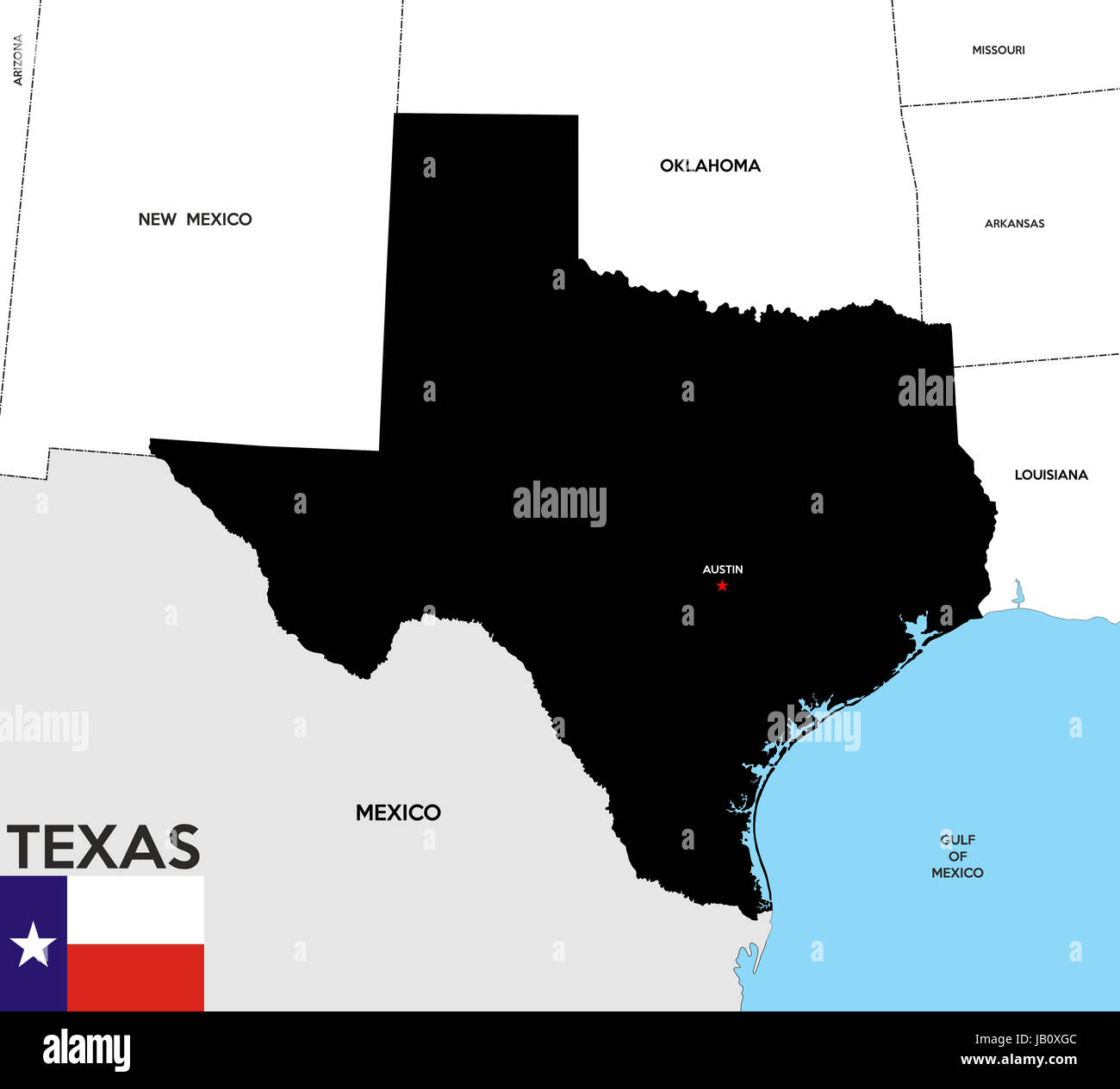 united states of america texas republic black map with flag Stock Photo ...