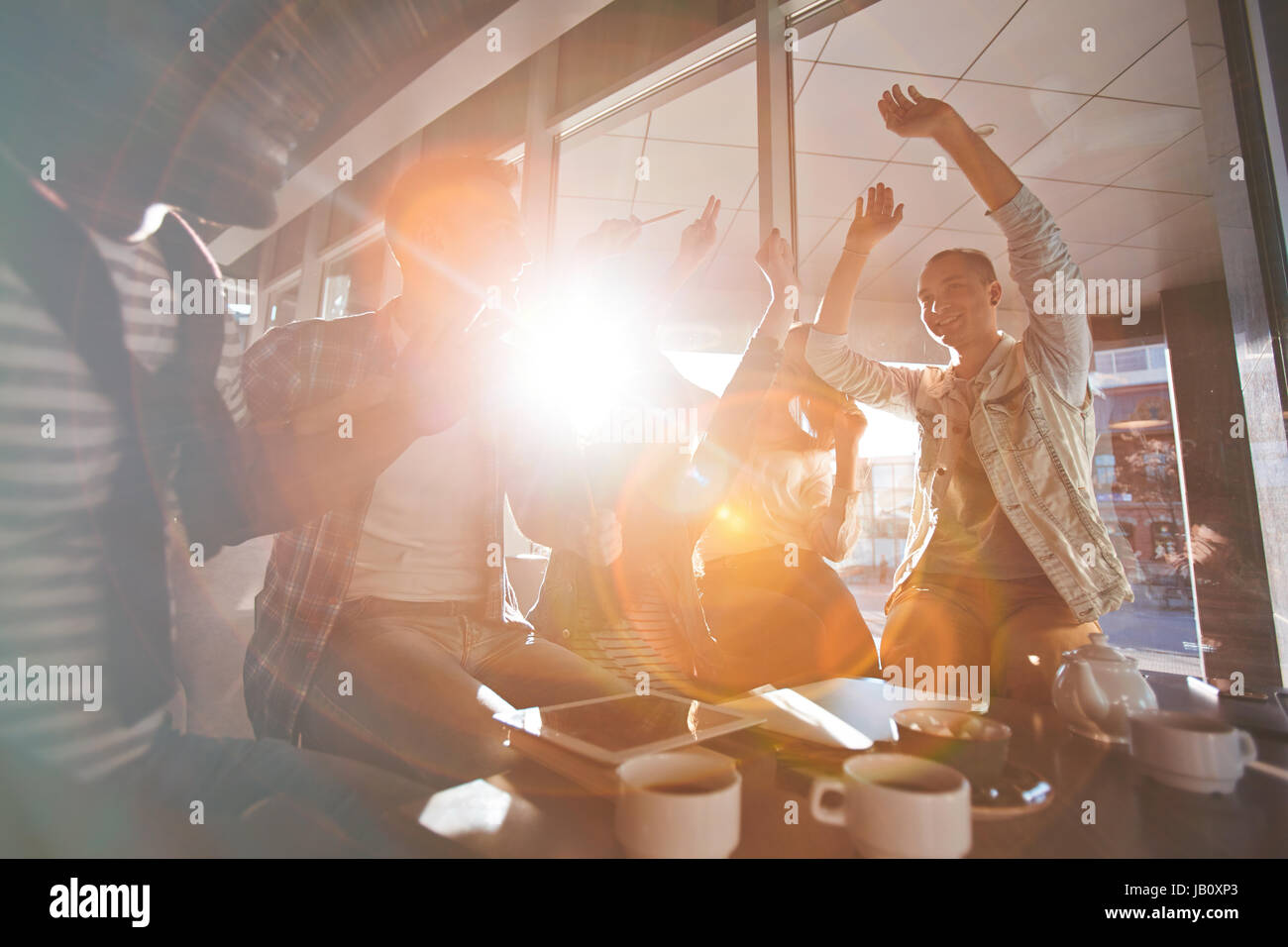 Celebrating Project Completion with Colleagues Stock Photo - Alamy
