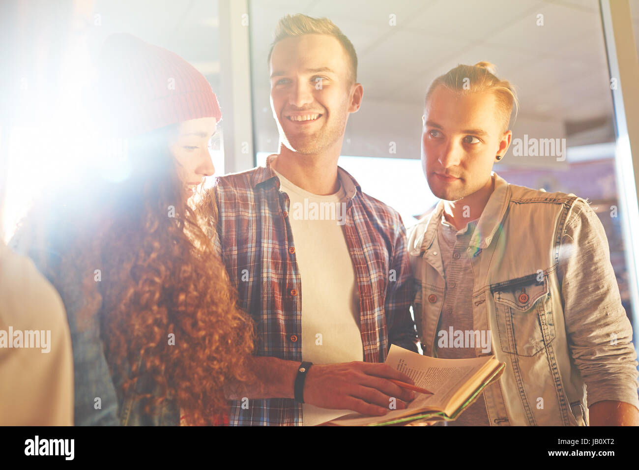 Preparing for Exam with Friends Stock Photo - Alamy