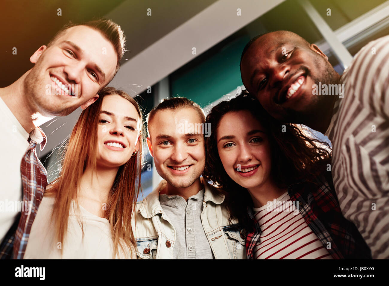 Group of Friends Posing for Photography Stock Photo - Alamy