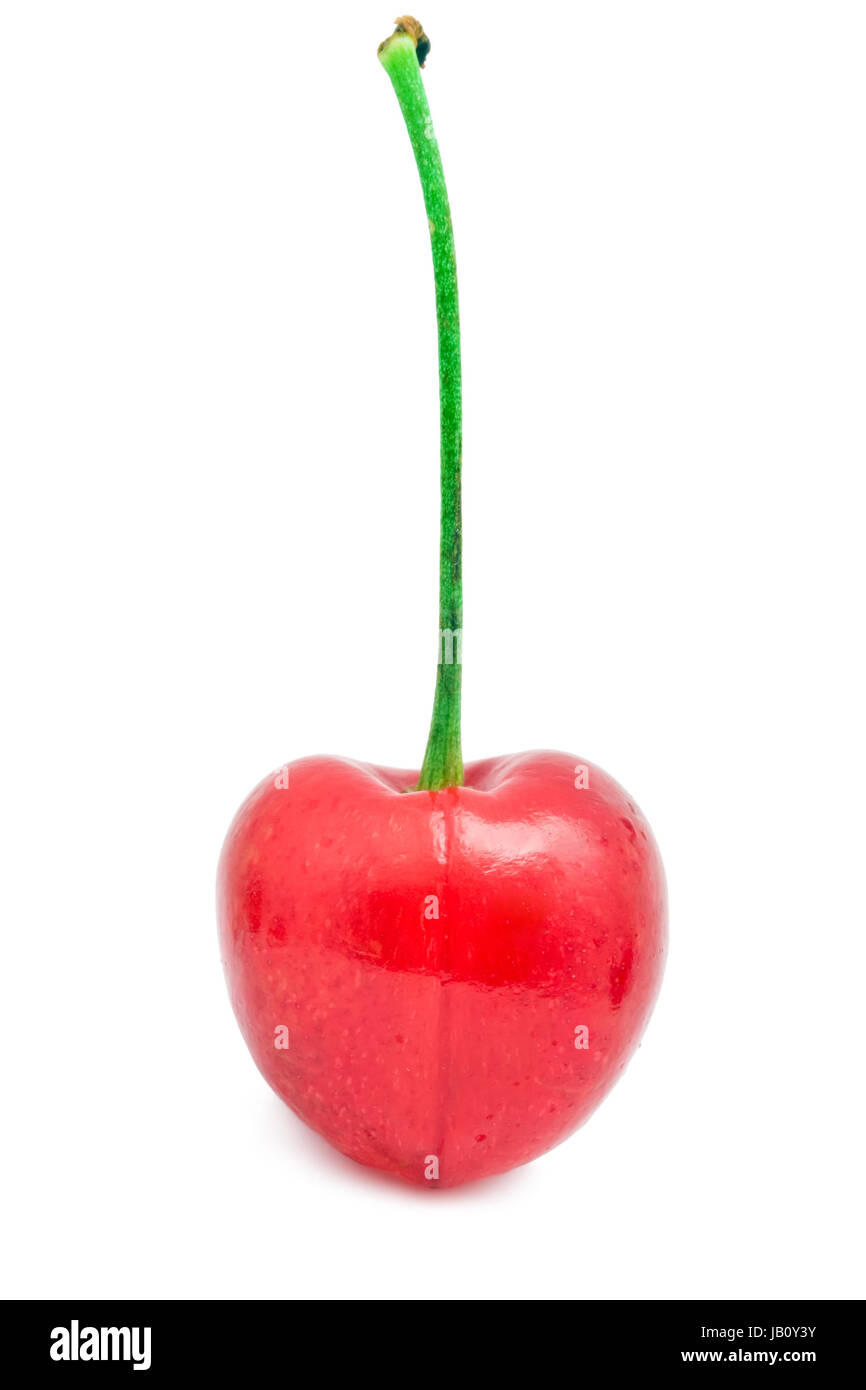 Beautiful red cherry isolated on white background Stock Photo - Alamy