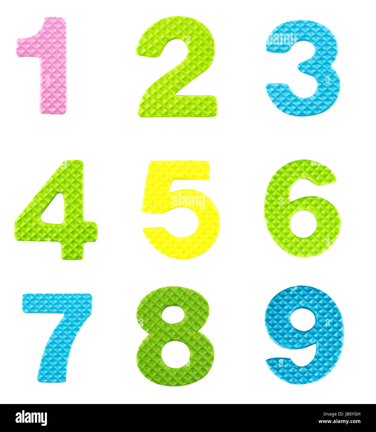 Numbers from one to nine, Alphabet isolated on white background , with ...