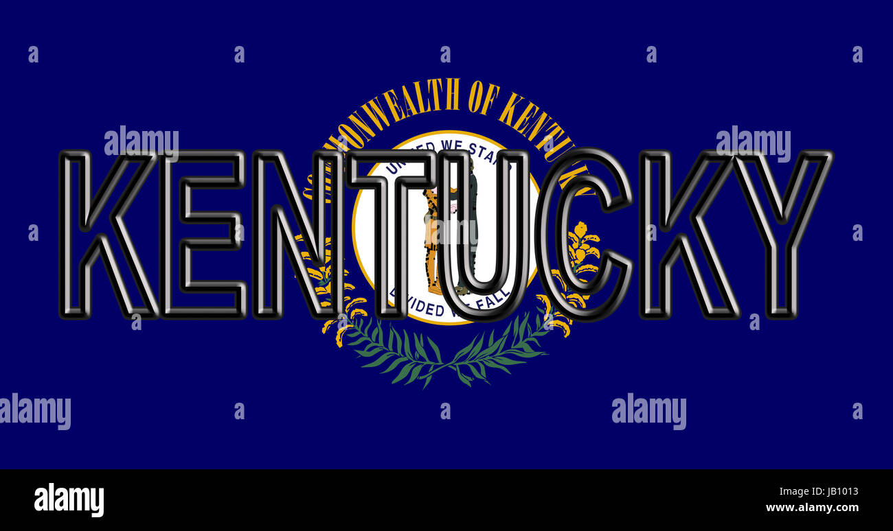 Illustration of the flag of Kentucky state in America with the state ...