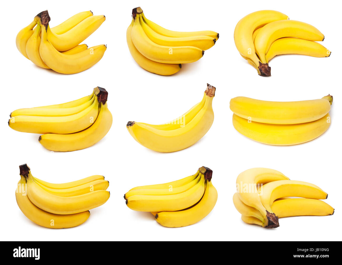 Collection of yellow bananas isolated on white background Stock Photo ...