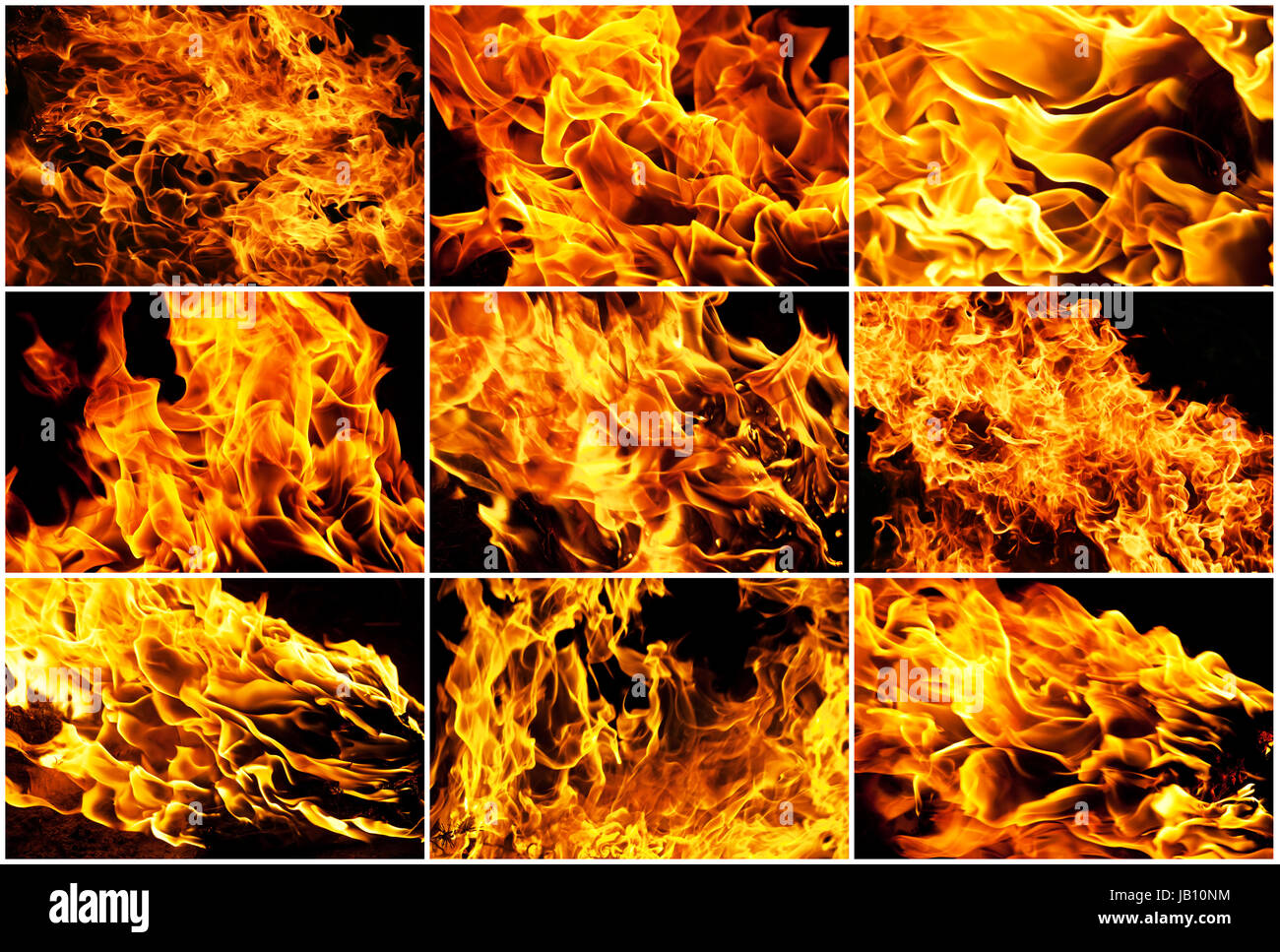 Beautiful yellow and orange hot fire on black background Stock Photo ...