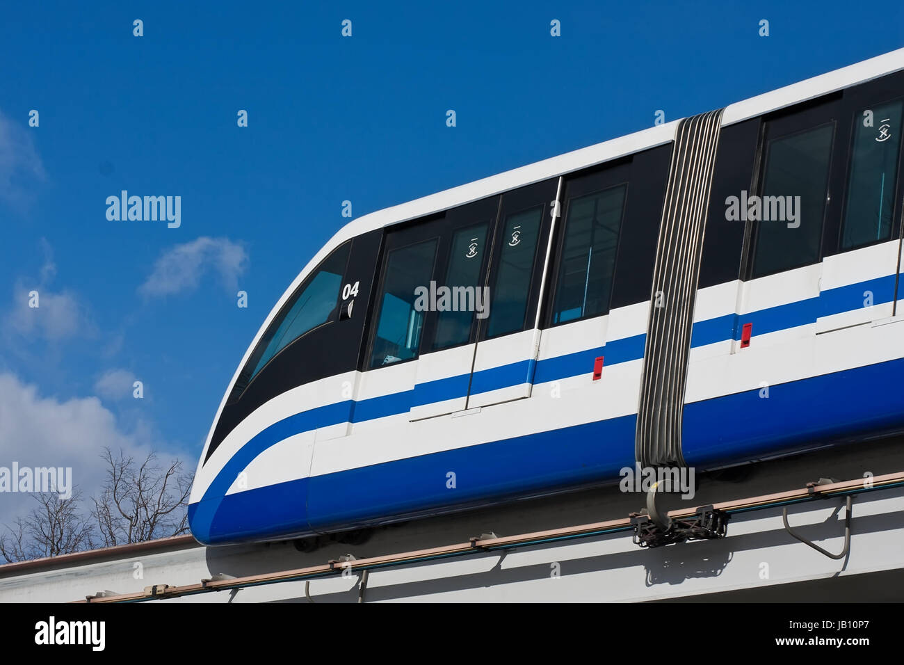 Modern monorail fast train on railway, Moscow, Russia Stock Photo - Alamy