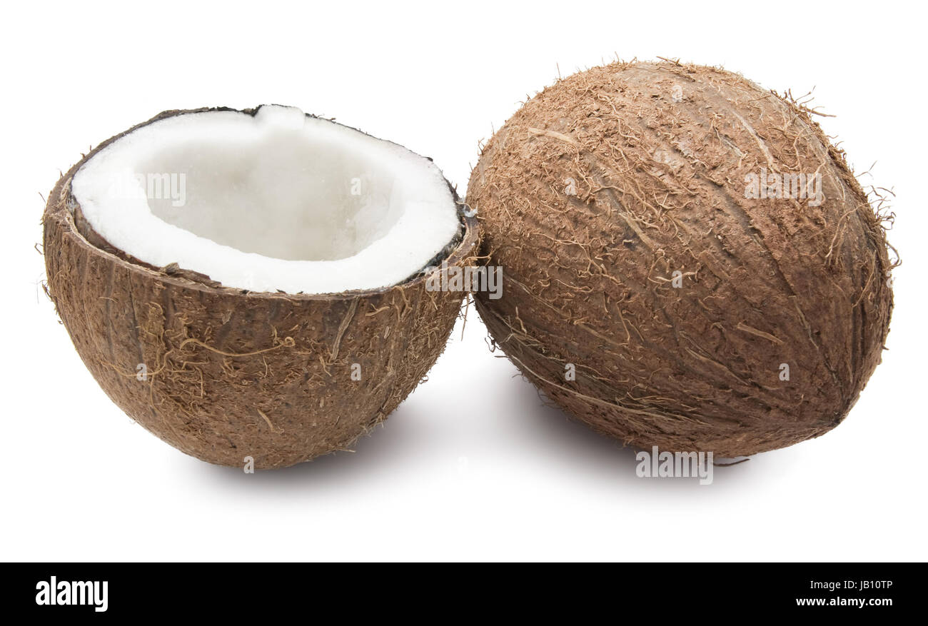 Perfect fresh coconut isolated on white background Stock Photo - Alamy