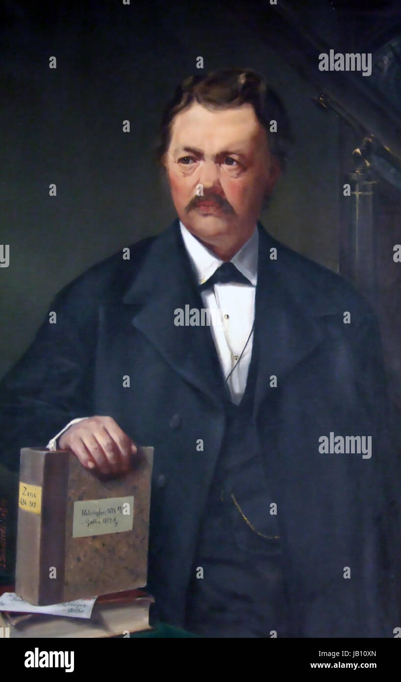 ADALBERT KRUEGER (1832-1896) German astronomer painted by Ida Bohnstedt ...