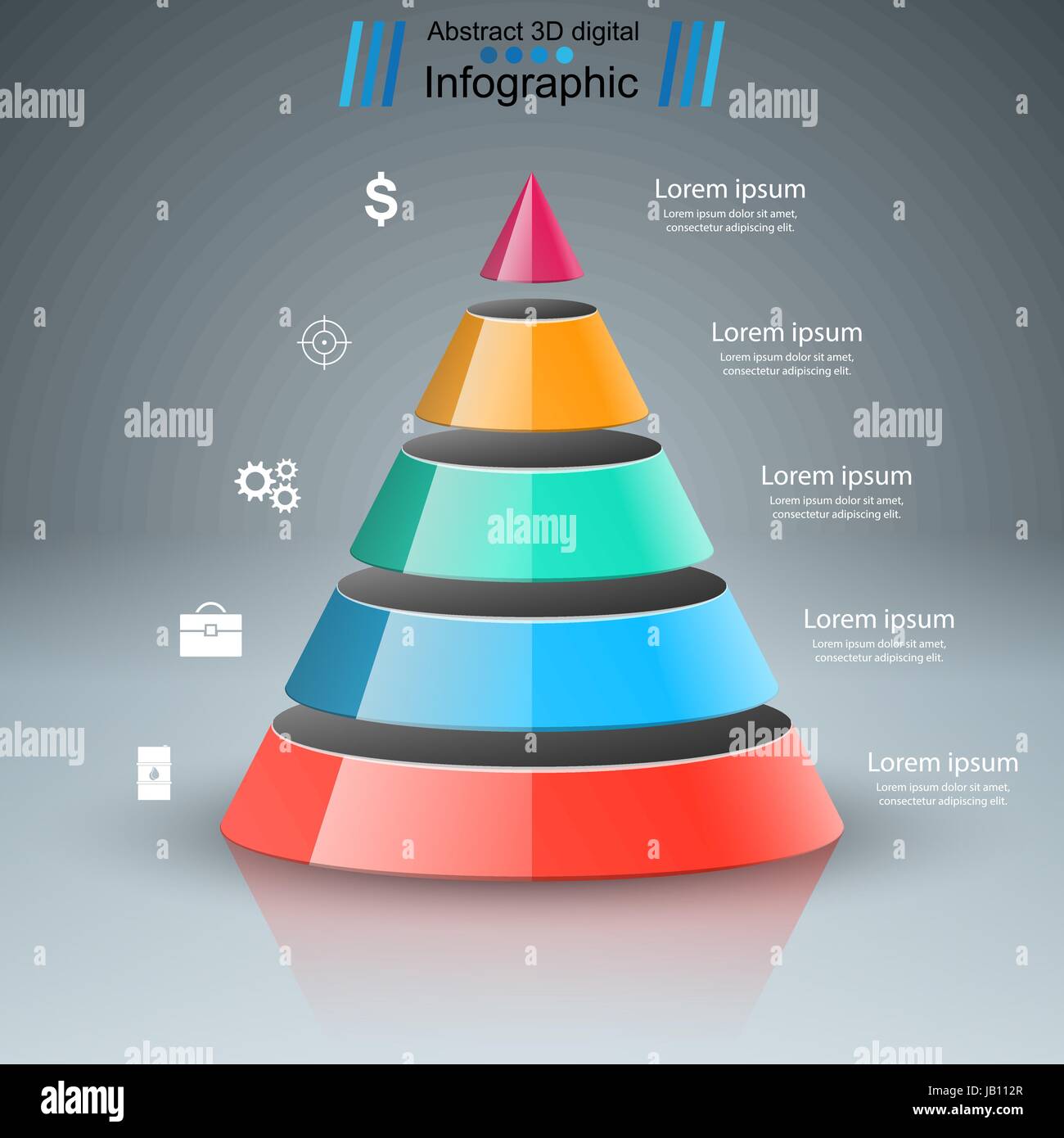 Abstract 3D digital illustration Infographic Stock Vector Image & Art ...