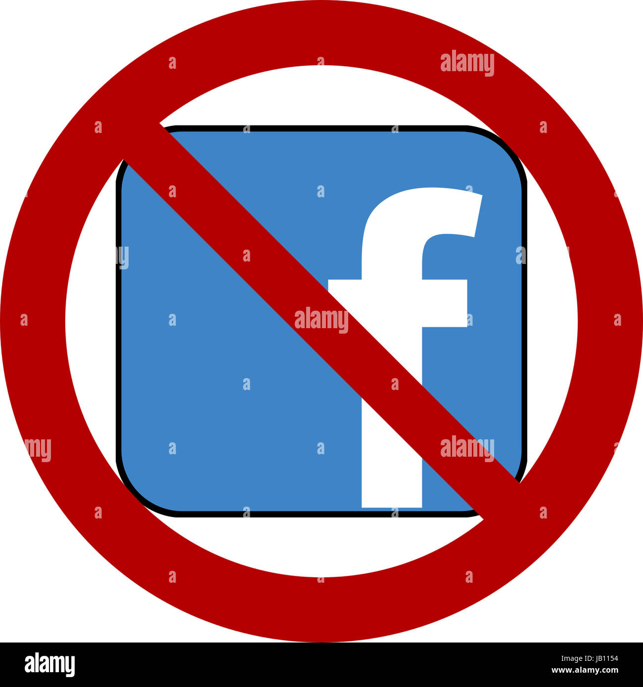 Forbidden to Facebook Sign Stock Photo - Alamy