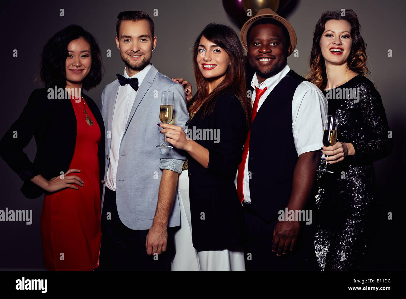 Hanging out with Friends in Night Club Stock Photo - Alamy