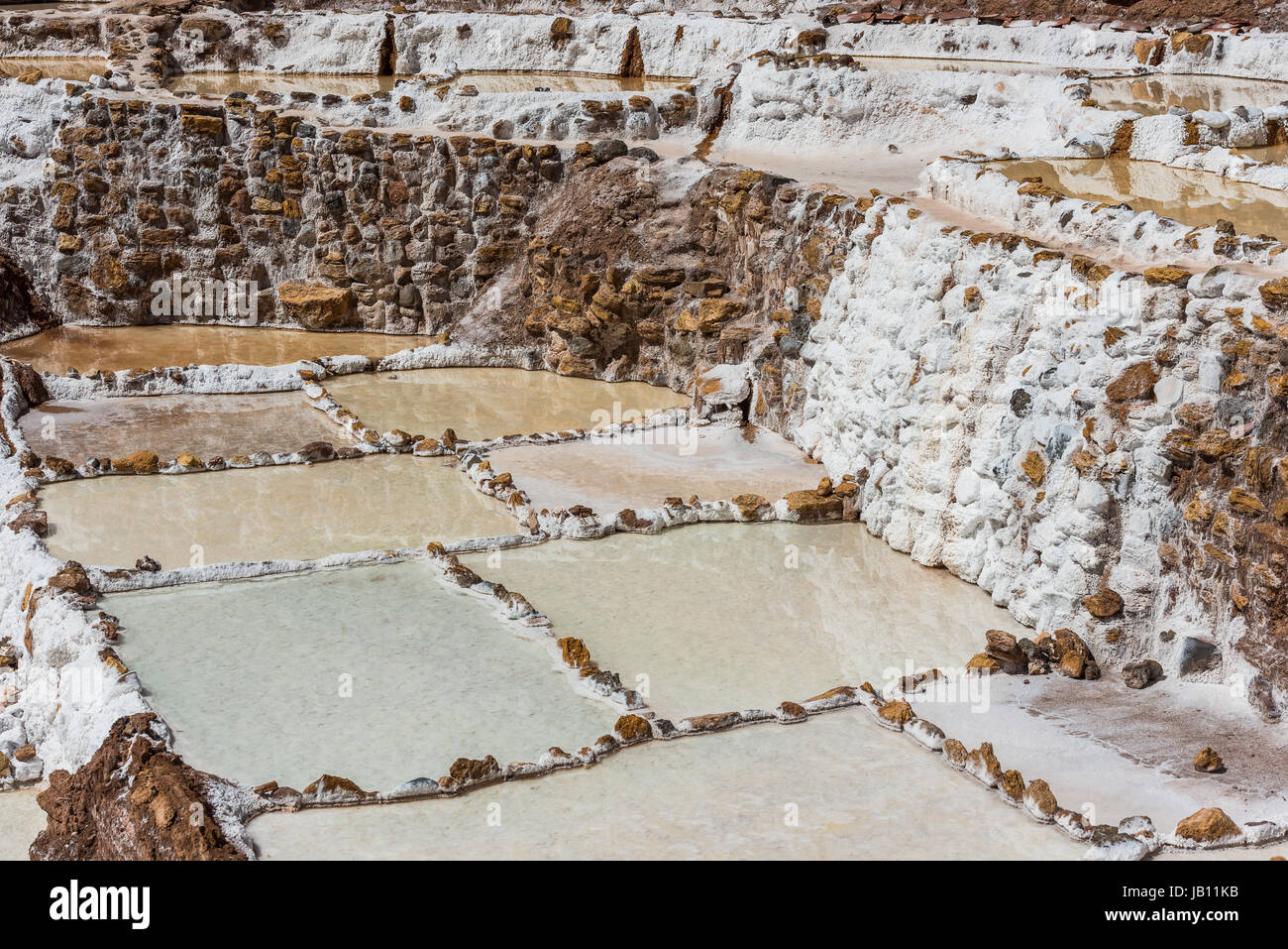 Maras salt mines in the peruvian Andes at Cuzco Peru Stock Photo - Alamy