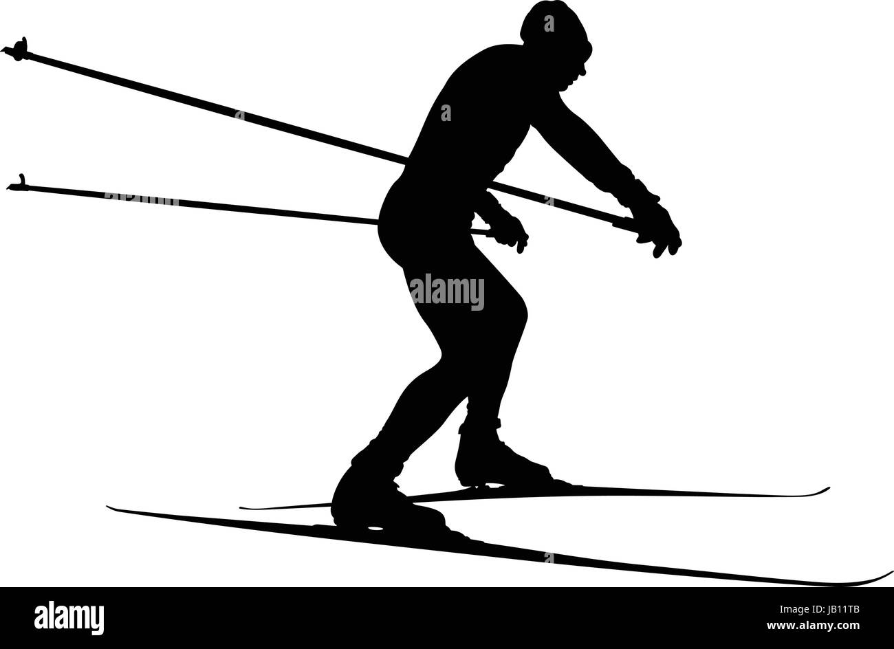 male athlete skier in cross country skiing vector illustration Stock ...
