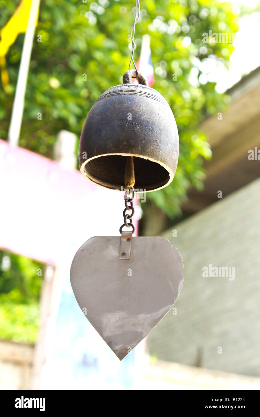 Tradition asian bell in buddhist temple Stock Photo - Alamy
