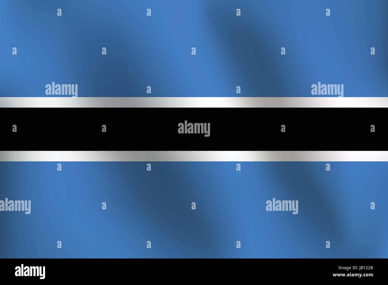 Flag of Botswana with a little Waving, Shading & Flag Colors separated ...