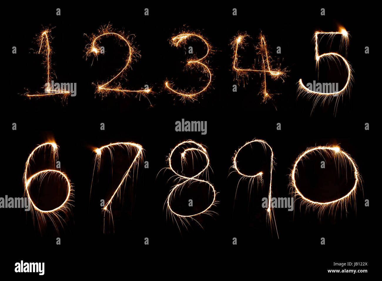 Sparkler firework light Number alphabet Stock Photo - Alamy