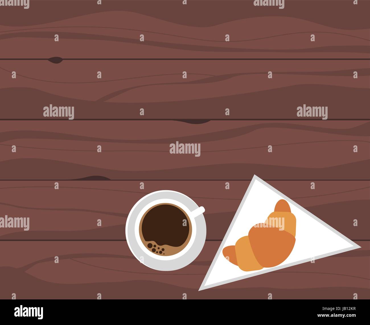 Croissant on table breakfast Stock Vector Images - Alamy