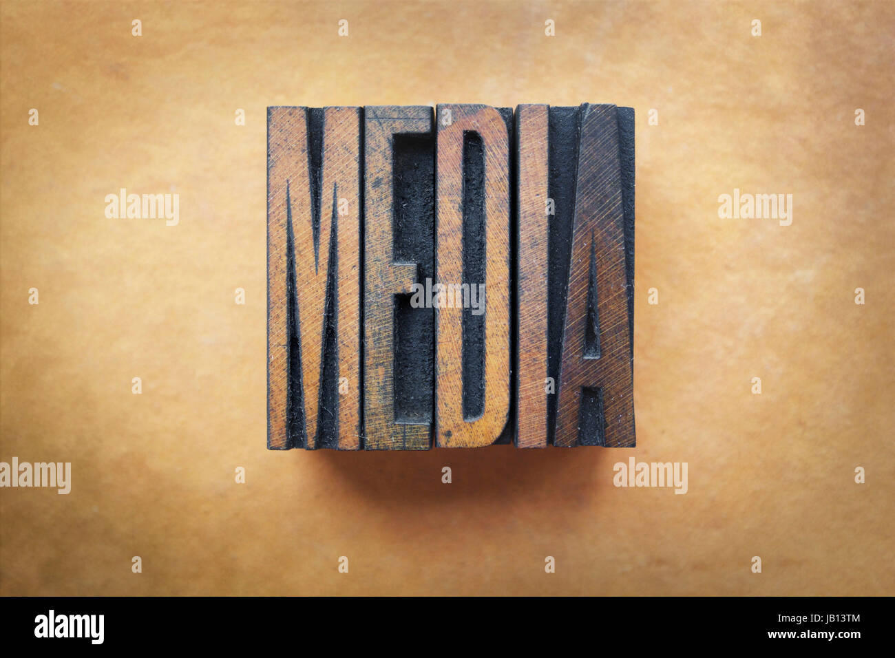 The word MEDIA written in vintage letterpress type Stock Photo - Alamy