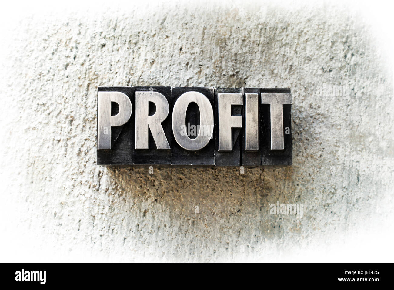 The word "PROFIT" written in old vintage letterpress type Stock Photo ...