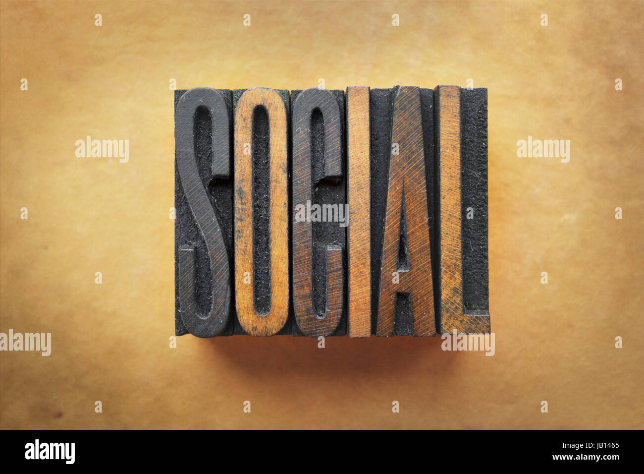 The word SOCIAL written in vintage letterpress type Stock Photo - Alamy
