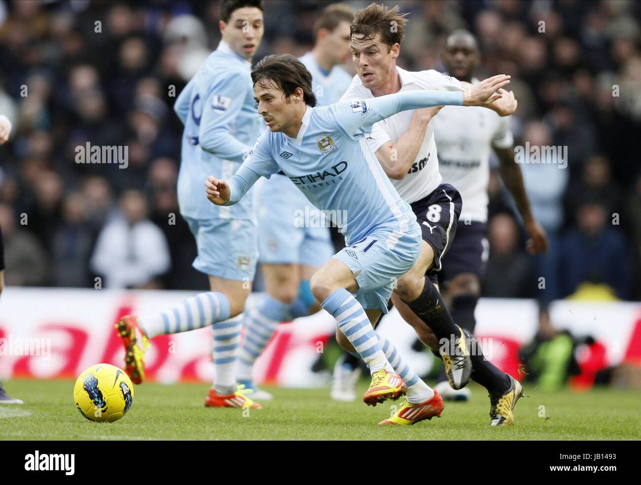 DAVID SILVA & SCOTT PARKER MANCHESTER CITY V SPURS FC ETIHAD STADIUM ...