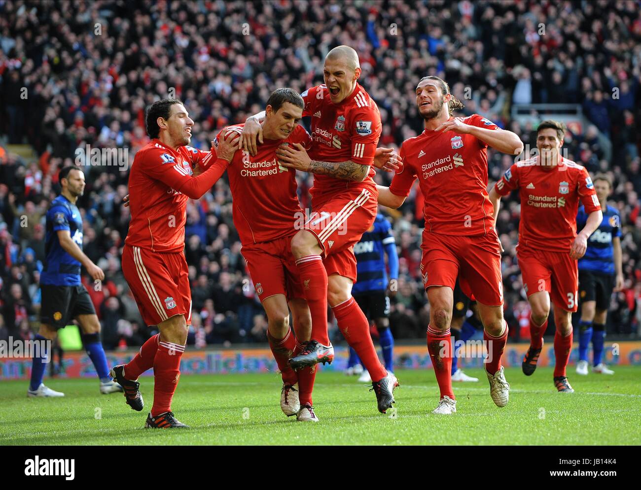 DANIEL AGGER SCORES 1.0 LIVERPOOL V MANCHESTER UNITED ANFIELD LIVERPOOL ENGLAND 28 January 2012 ...