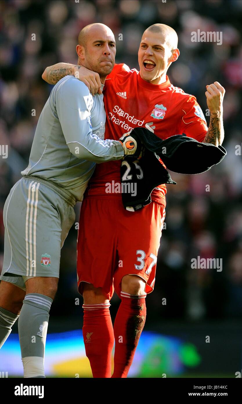 PEPE REINA MARTIN SKRTEL CEL LIVERPOOL V LIVERPOOL V MANCHESTER UNITED ...