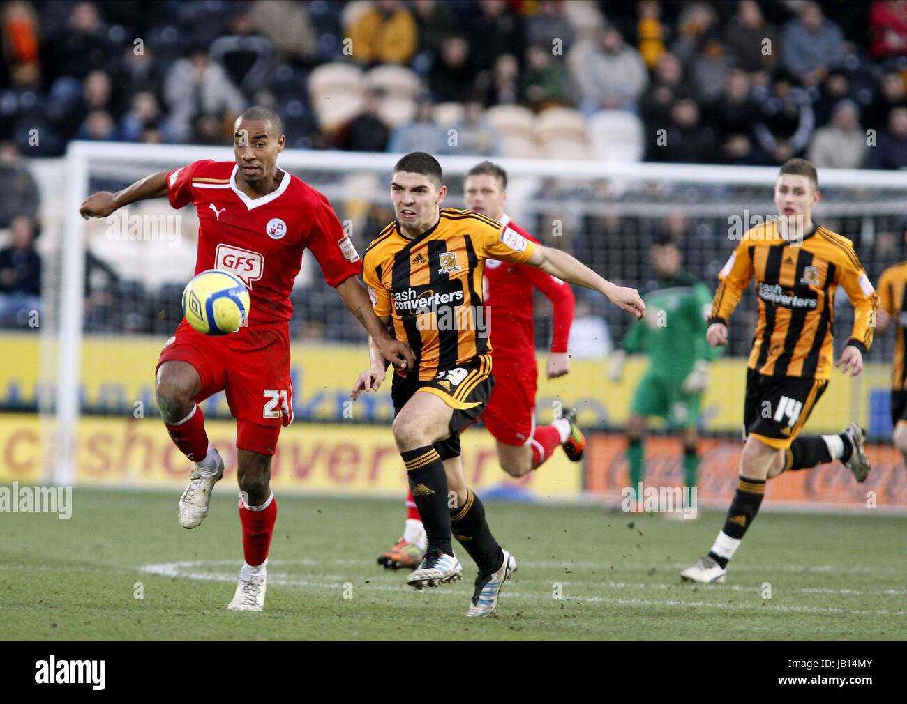 TYRONE BARNETT & JOE DUGEON HULL CITY V CRAWLEY TOWN KC STADIUM HULL ...