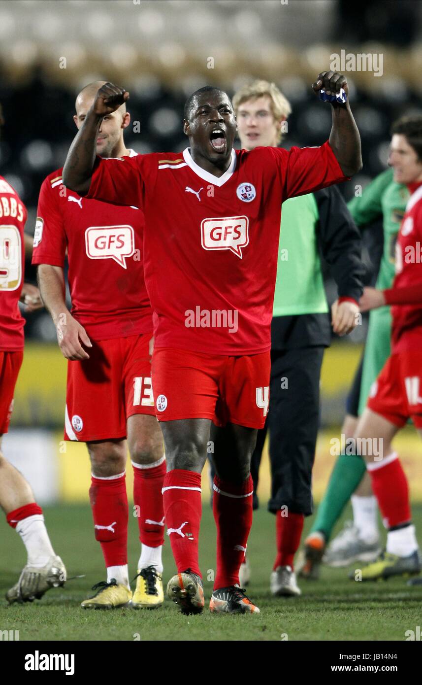 PABLO MILLS CELEBRATES HULL CITY V CRAWLEY TOWN KC STADIUM HULL ENGLAND ...