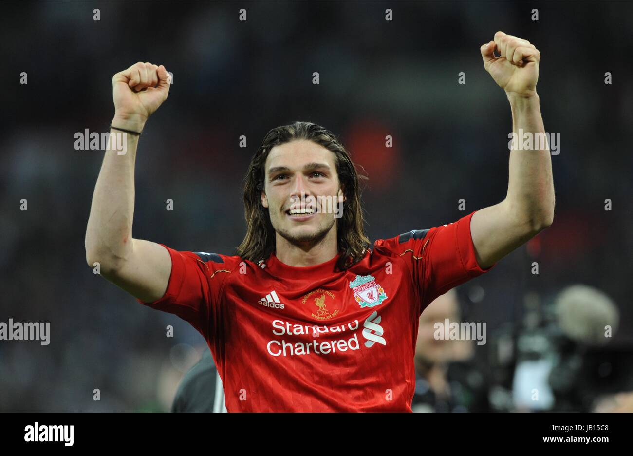 ANDY CARROLL CELEBRATES AT FU LIVERPOOL FC WEMBLEY STADIUM LONDON ...