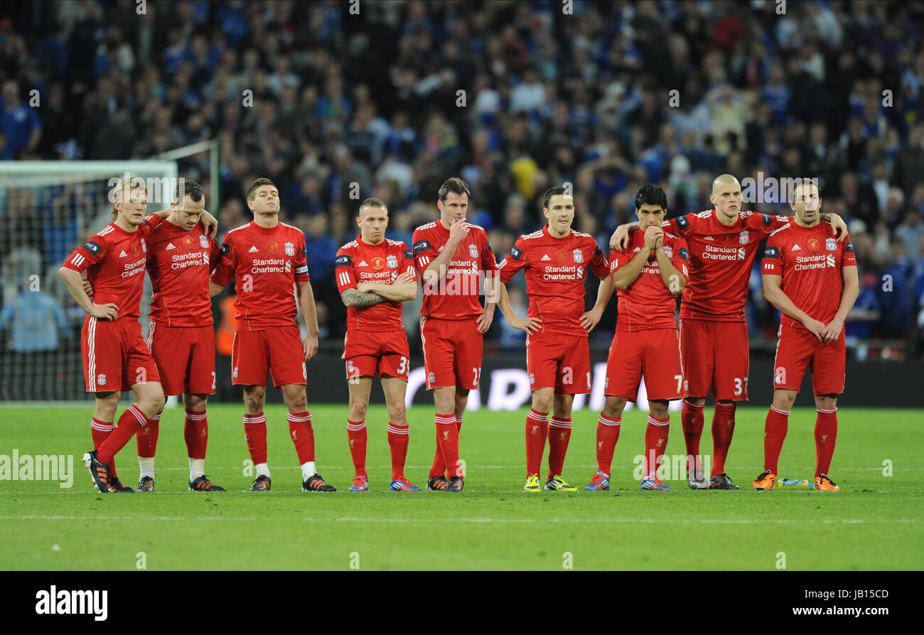 LIVERPOOL PLAYERS WATCH THE PE LIVERPOOL V CARDIFF CITY WEMBLEY STADIUM ...