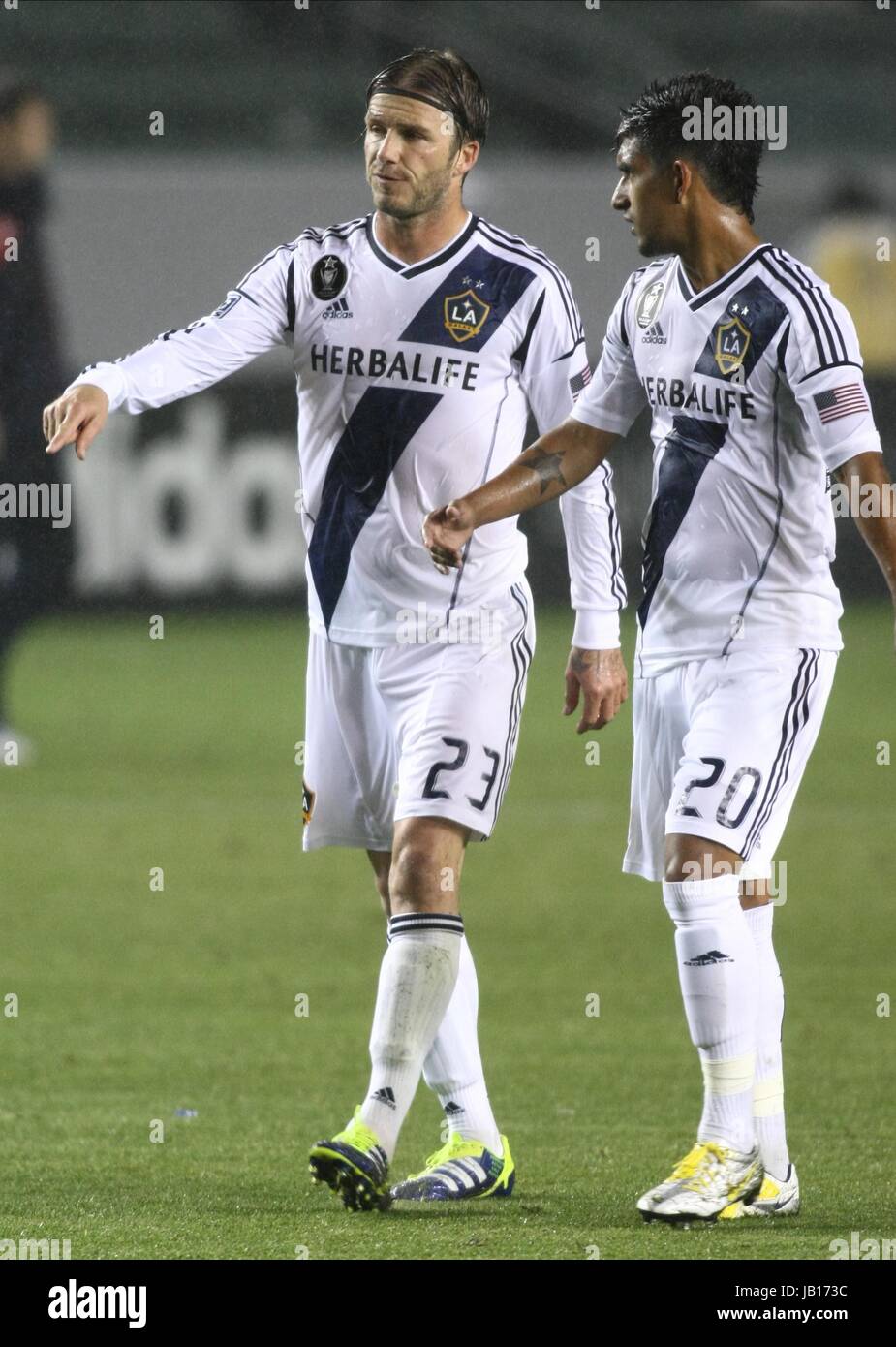 DAVID BECKHAM & A.J. DELAGARZA LA GALAXY CARSON LOS ANGELES CALIFORNIA ...