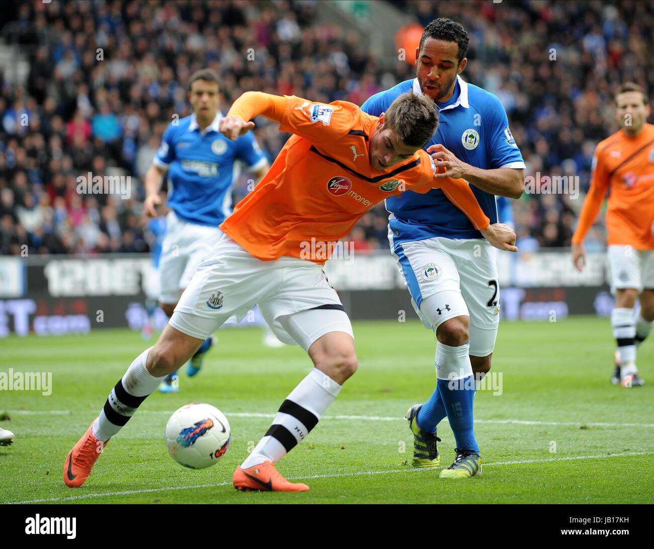 DAVID SANTON JEAN BEAUSEJOUR WIGAN ATHLETIC FC WIGAN ATHLETIC FC ...