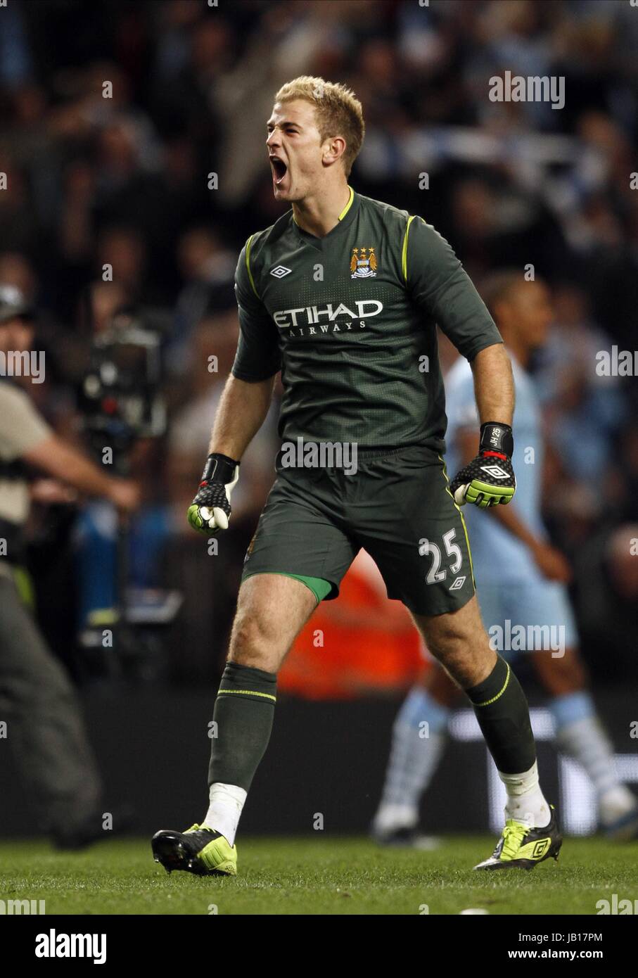 JOE HART CELEBRATES MANCHESTER CITY V MANCHESTER U ETIHAD STADIUM ...