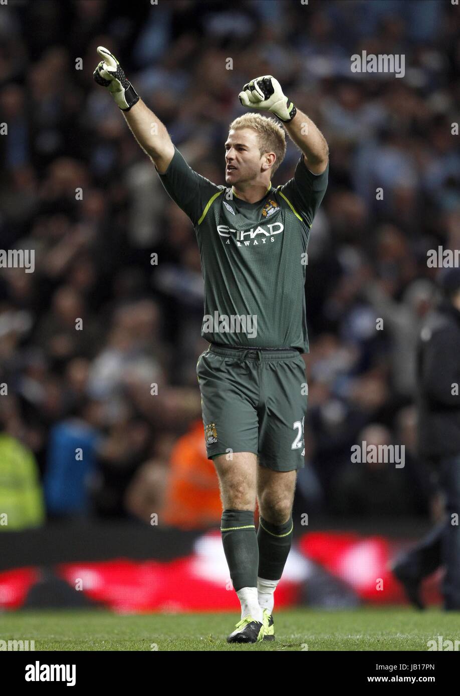 JOE HART CELEBRATES MANCHESTER CITY V MANCHESTER U ETIHAD STADIUM ...