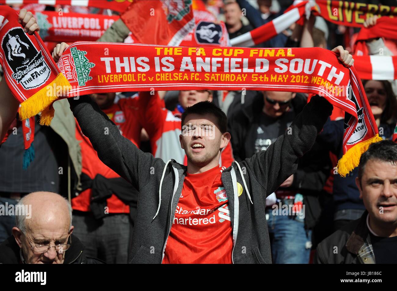 LIVERPOOL FANS CHELSEA V LIVERPOOL WEMBLEY STADIUM LONDON ENGLAND 05 ...