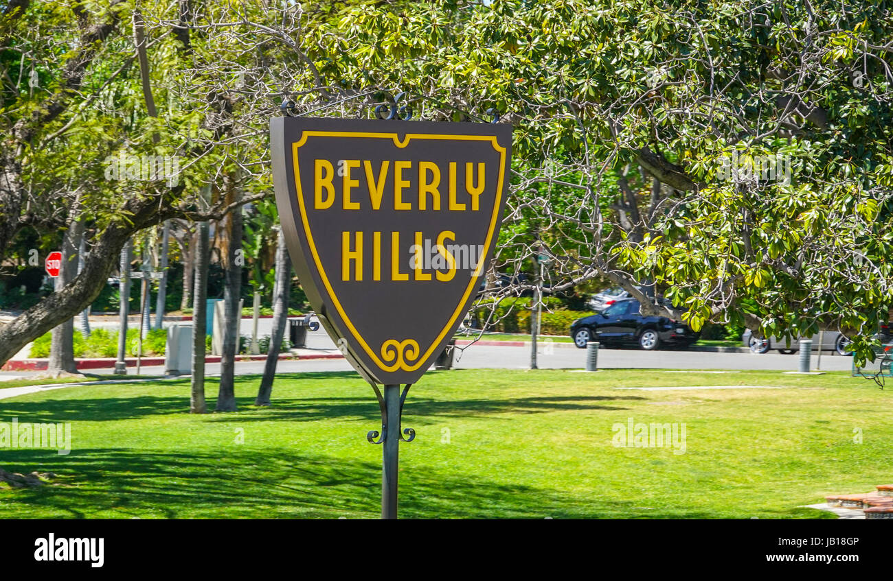 The famous Beverly Hills sign on Santa Monica Blvd - LOS ANGELES ...