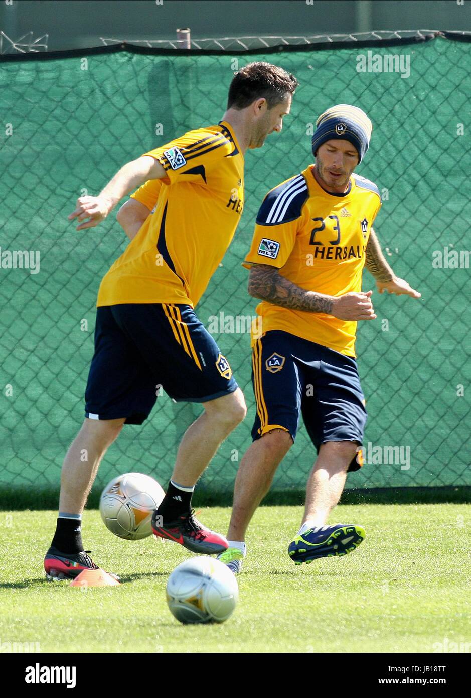 ROBBIE KEANE & DAVID BECKHAM LA GALAXY CARSON LOS ANGELES CALIFORNIA ...