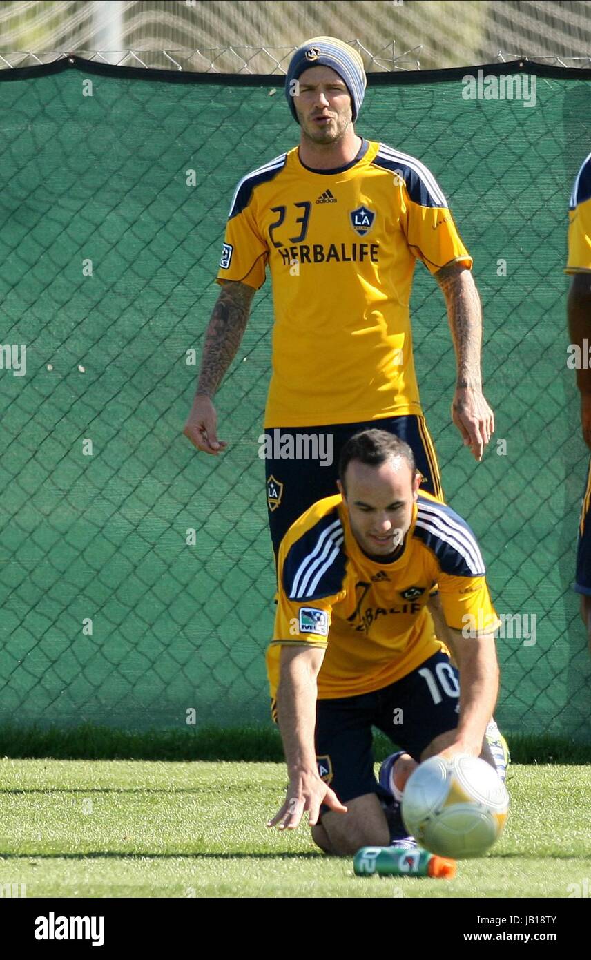 DAVID BECKHAM & LANDON DONOVAN LA GALAXY CARSON LOS ANGELES CALIFORNIA ...