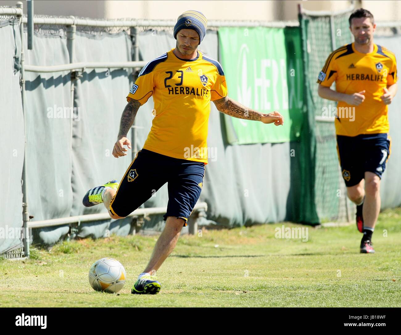 DAVID BECKHAM & ROBBIE KEANE LA GALAXY CARSON LOS ANGELES CALIFORNIA ...