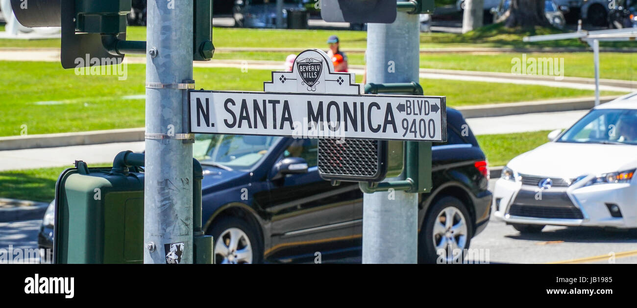 Santa Monica boulevard - street sign - LOS ANGELES - CALIFORNIA Stock ...