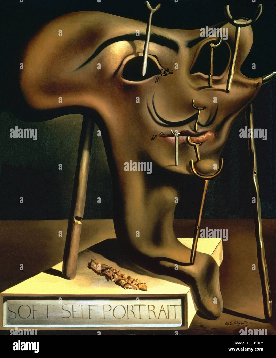 Salvador Dali - Soft Self-Portrait with Grilled Bacon 1941 Stock Photo ...