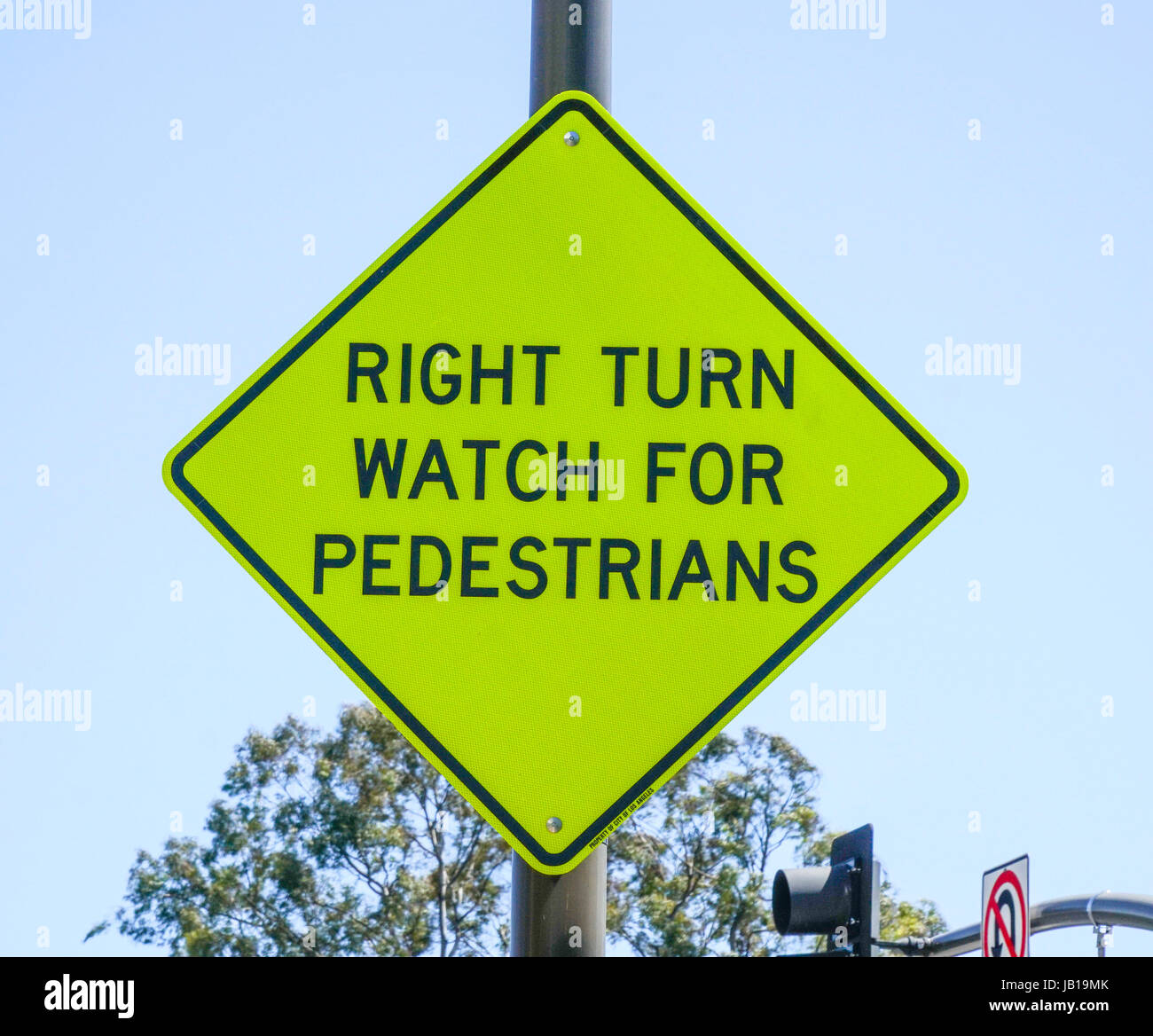 Right Turn watch for pedestrians - sign - LOS ANGELES - CALIFORNIA ...