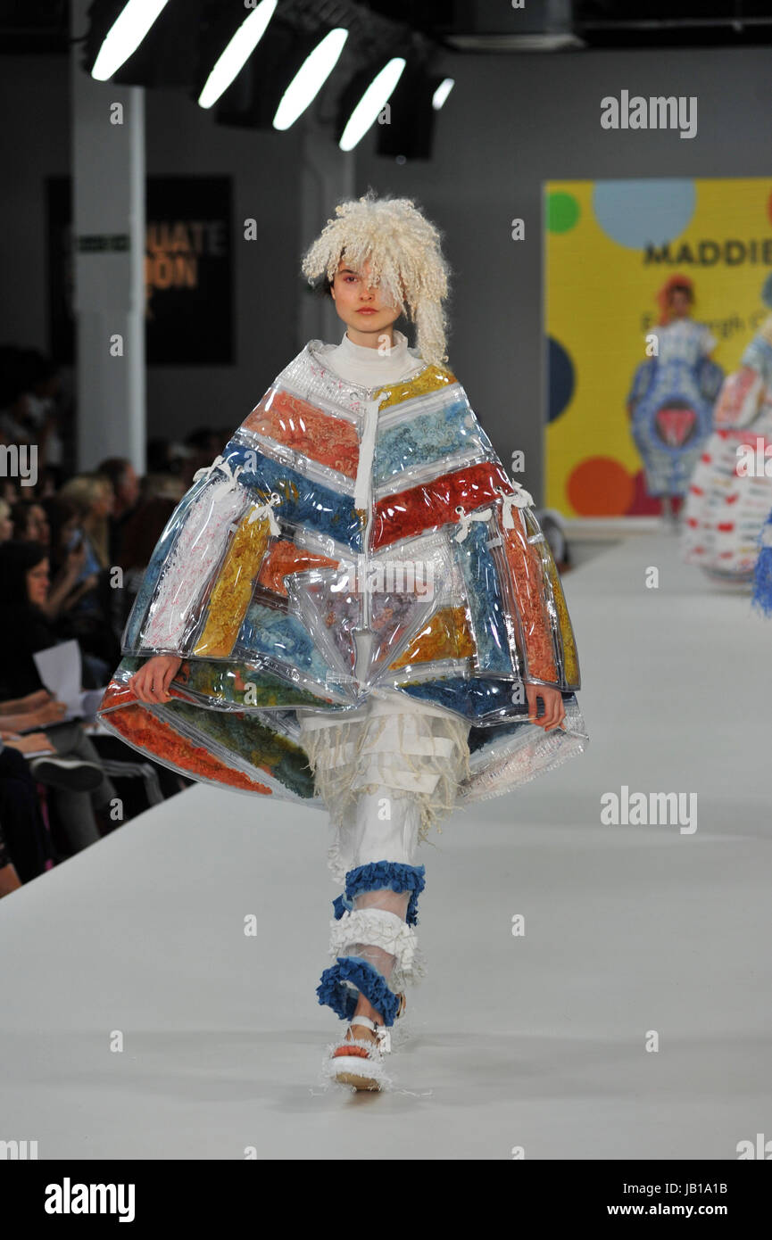 London, UK, 07/06/2017 Model wearing designs by Maddie Williams of ...