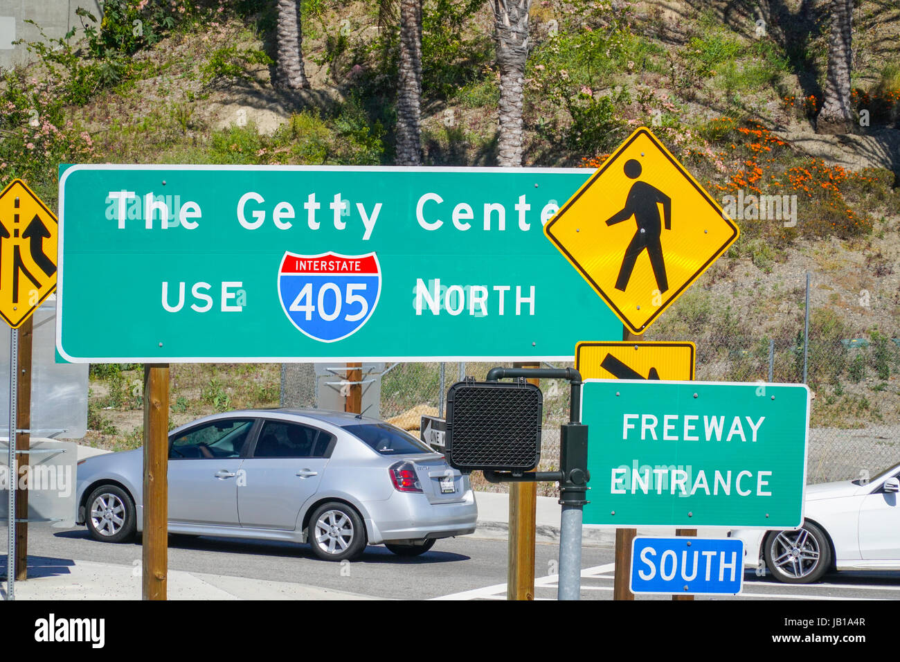 Direction sign to the Getty Center in Los Angeles - LOS ANGELES ...