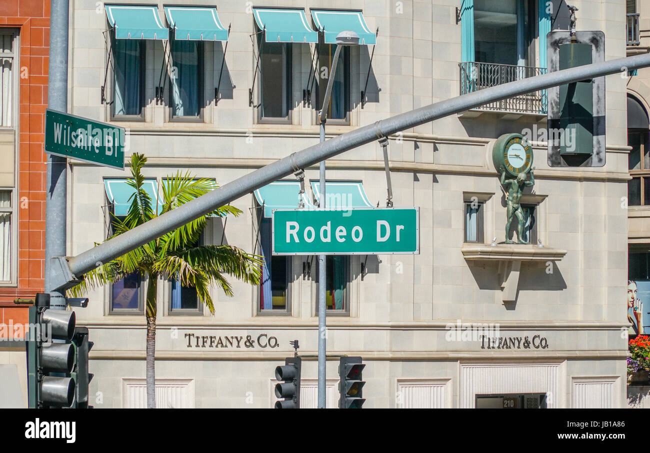 Rodeo Drive street sign in Beverly Hills - LOS ANGELES - CALIFORNIA ...