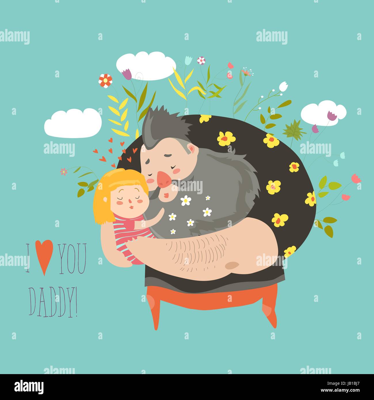 Hug father Stock Vector Images - Alamy